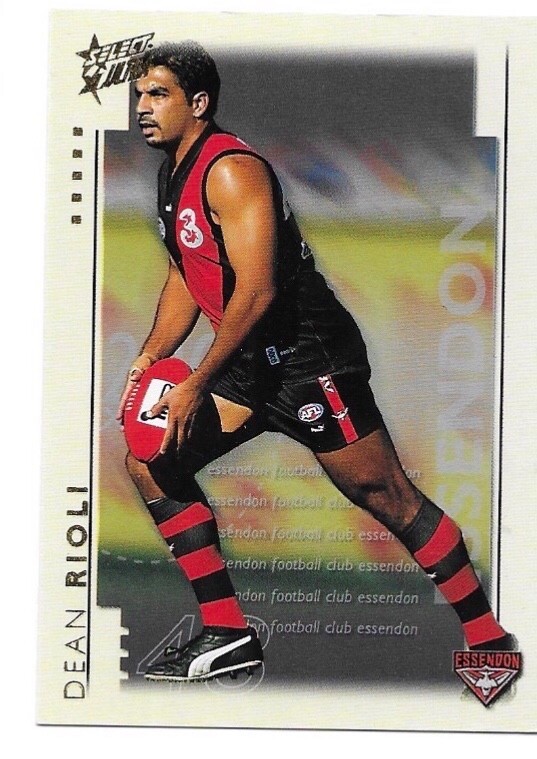 2003 afl SELECT XL ULTRA ESSENDON BOMBERS DEAN RIOLI # 37 CARD | eBay