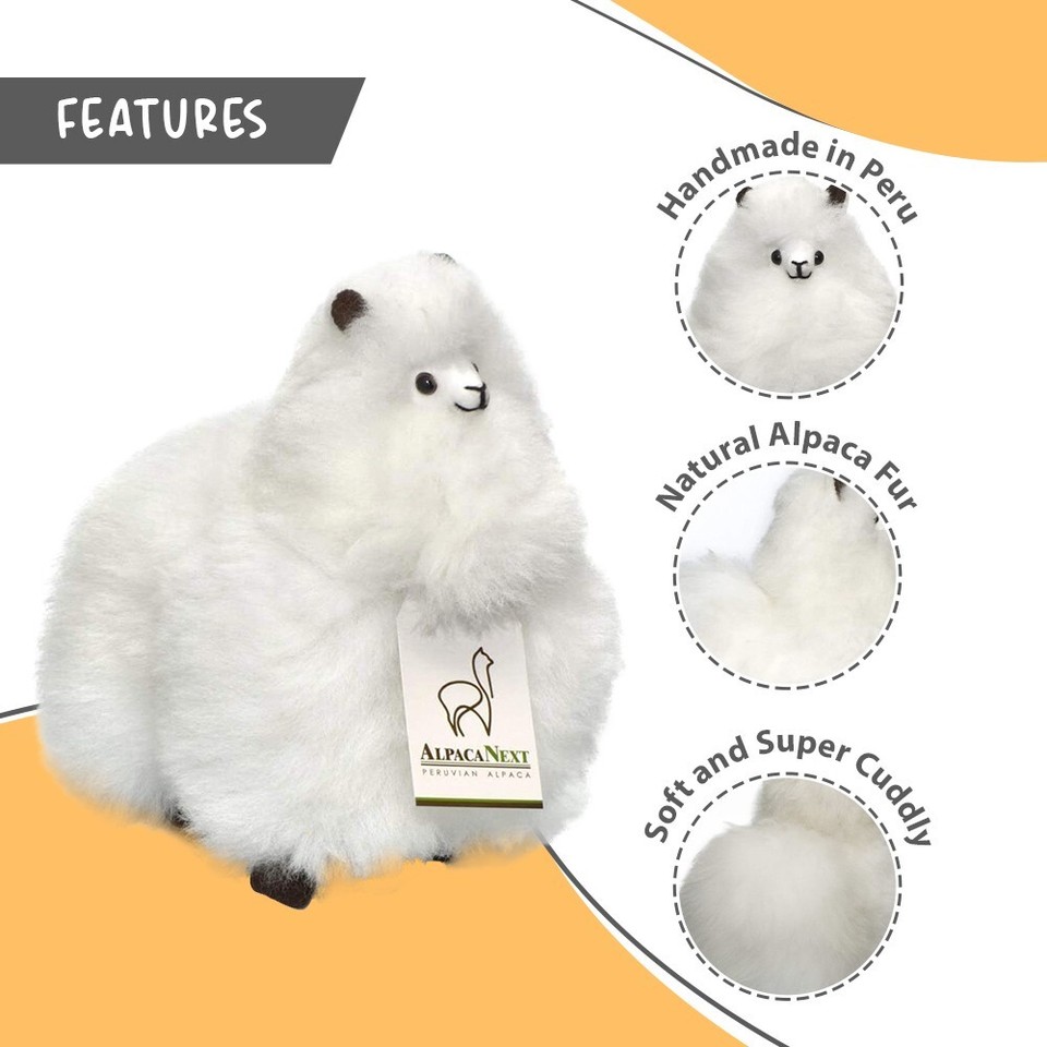 Soft and Cuddly Baby Alpaca Plush Real Fur Toy (12 inches, White) | eBay