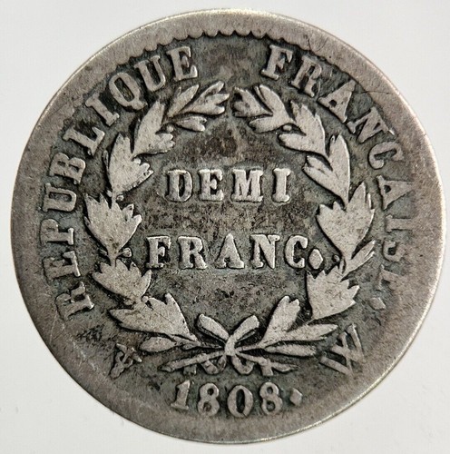 1808 France Napoleon Demi 1/2 Franc Silver Coin | Fine Collectable ...
