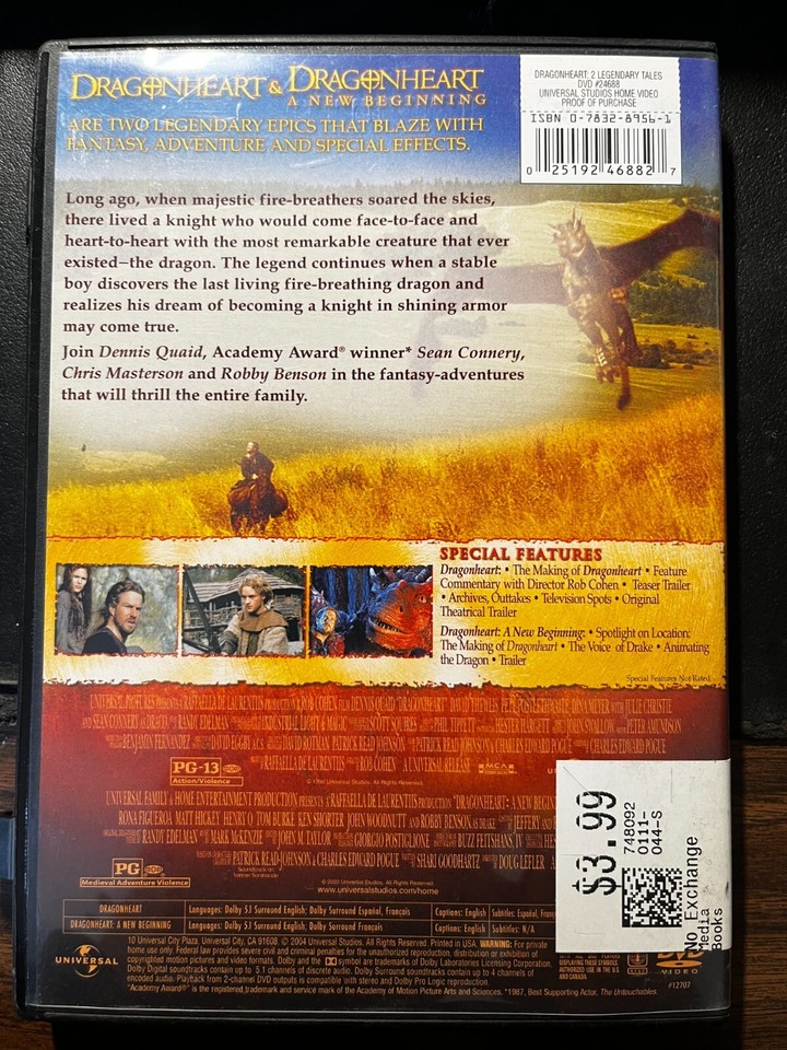 Dragonheart The Franchise Collection: Dragonheart / Dragonheart a New ...