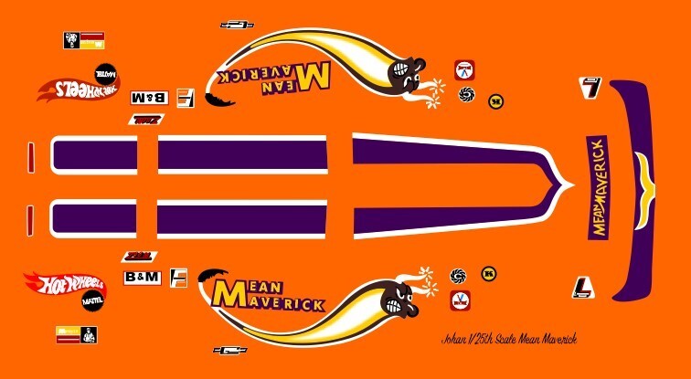 1/25 MEAN MAVERICK FUNNY CAR DECAL/REVELL/JOHAN/MPC | eBay