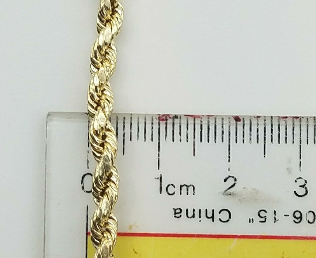 14k yellow gold rope chain 22 inches long 4 mm | eBay