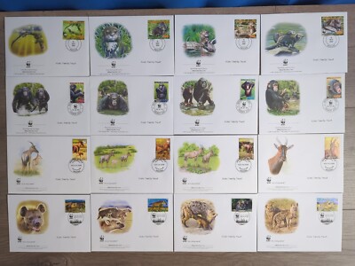 WWF World Wildlife Fund lot of 16 FDC First Day Covers Animals Stamps ...