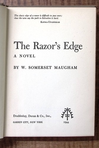1944 THE RAZOR'S EDGE A NOVEL BY W. SOMERSET MAUGHAM DOUBLEDAY DORAN ...
