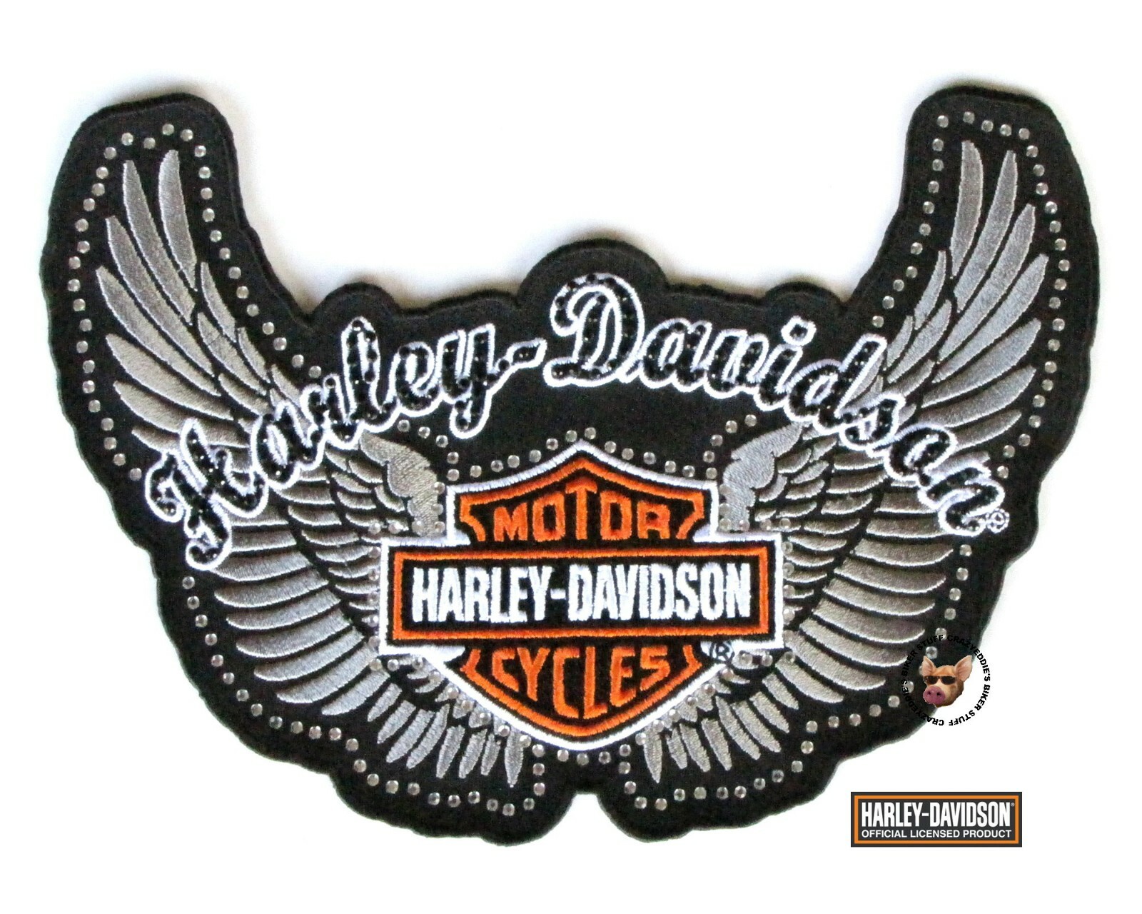 Harley-Davidson Motorcycles Studded Winged Bar & Shield Emblem Patch ...