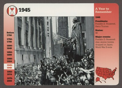 1945 A Year to Remember Story of America History Card | eBay