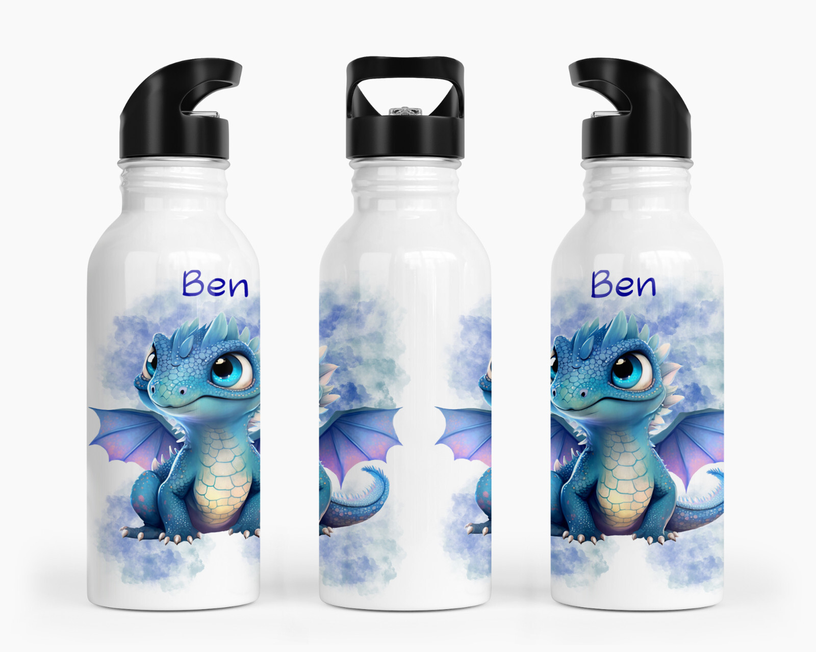 Personalised Cute Dragon Water Bottle Drinks Bottle, Kids, Adults ...