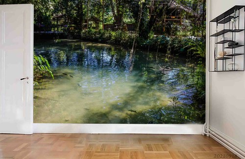 3D Forest Stream Wallpaper Wall Mural Removable Self-adhesive ...