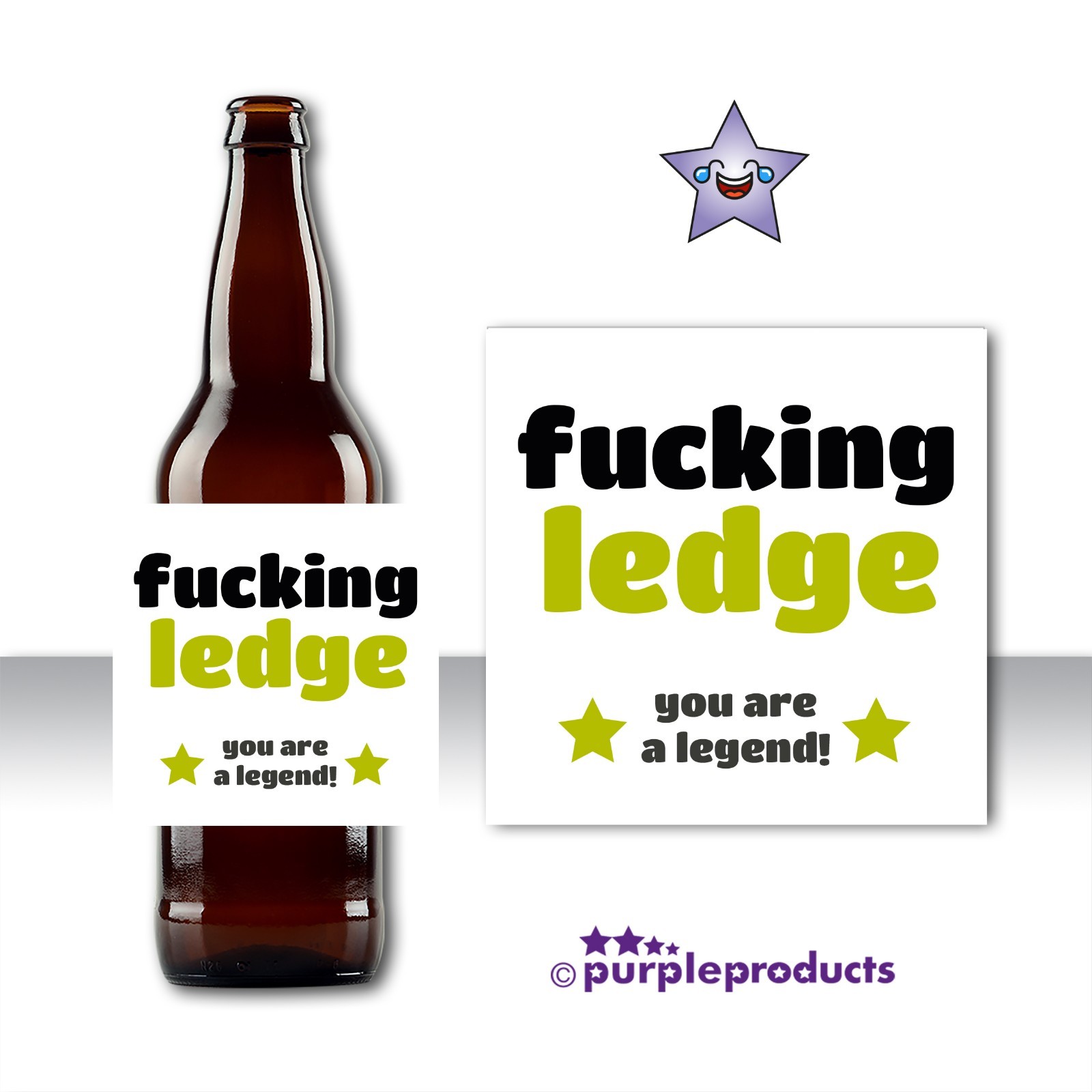 F***ING LEDGE BIRTHDAY THANKS WINE CHAMPAGNE, BEER LABEL RUDE BANTER ...