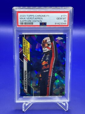2020 MAX VERSTAPPEN ROOKIE Topps Chrome F1 SAPPHIRE EDITION #171 PSA 10 ...