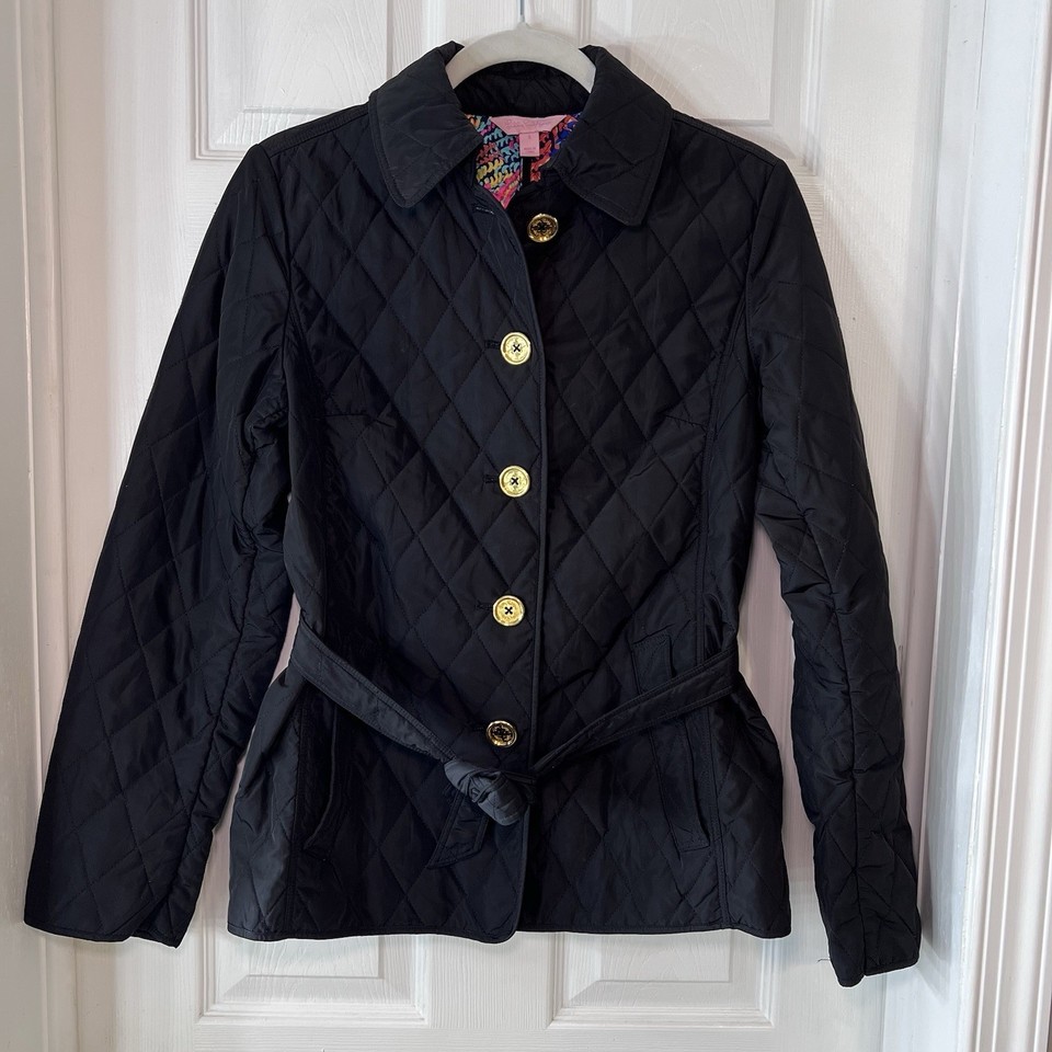Lilly Pulitzer Women's Black Quilted Jacket Size Small | eBay
