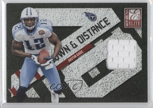 2010 Donruss Elite - Down and Distance Materials Justin Gage #11 /299 ...