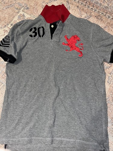 Express Men’s Polo Shirt Small Gray Embroidered Logo Honor Pride | eBay