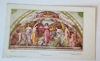 C 1906 PC MUSE OF LYRIC POETRY MURAL US LIBRARY OF CONGRESS WASHINGTON ...