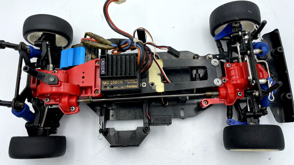 For parts TAMIYA TA-02 TA02 FRP chassis with ESC and motor vintage rare ...