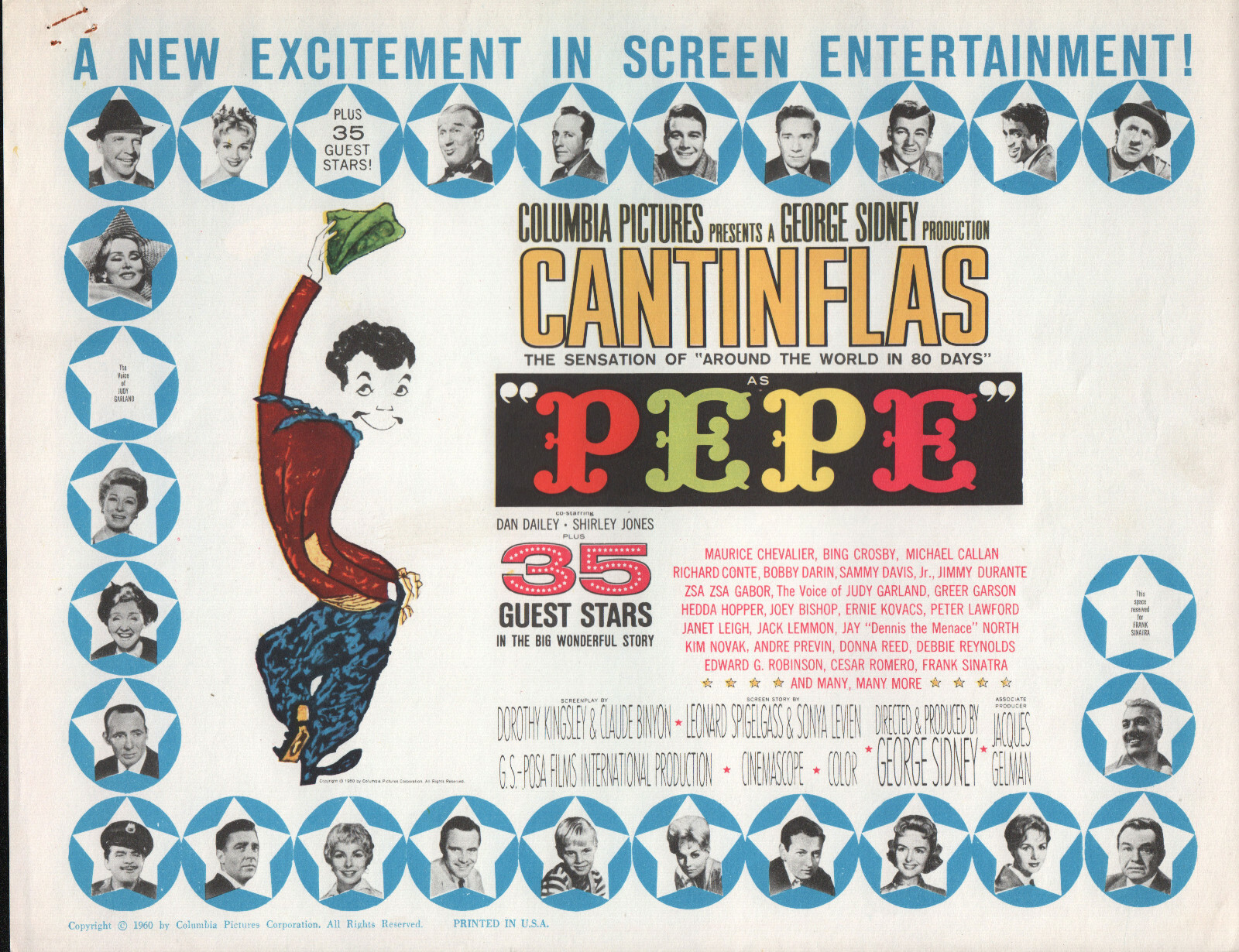 PEPE original 1960 movie poster CANTINFLAS/KIM NOVAK/JANET LEIGH/BOBBY ...