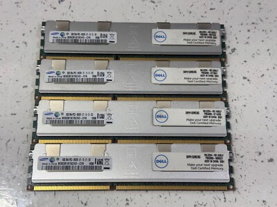 Lot of 4 Samsung 32GB (4x8GB) 2RX4 PC3-8500R Server RAM M393B1K70CHD ...