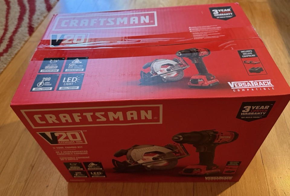 CRAFTSMAN V20 2-Tool 20V Max Power Tool Combo Kit w/Charger & (2 ...