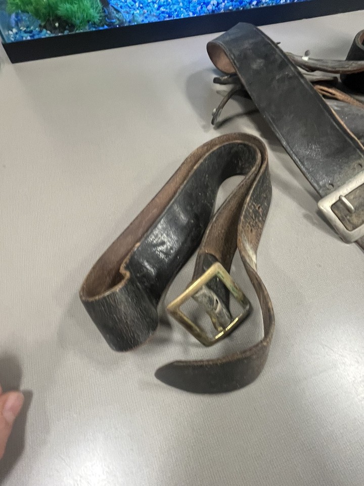 Orig Vintage 1940-1970 Police Office Gun Belts Revolver Leather Lot SAG ...