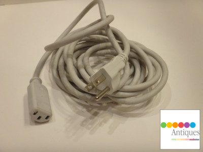 Apple Power Cable | 12' Long | White & Light Gray | 3-Prong | RARE ...