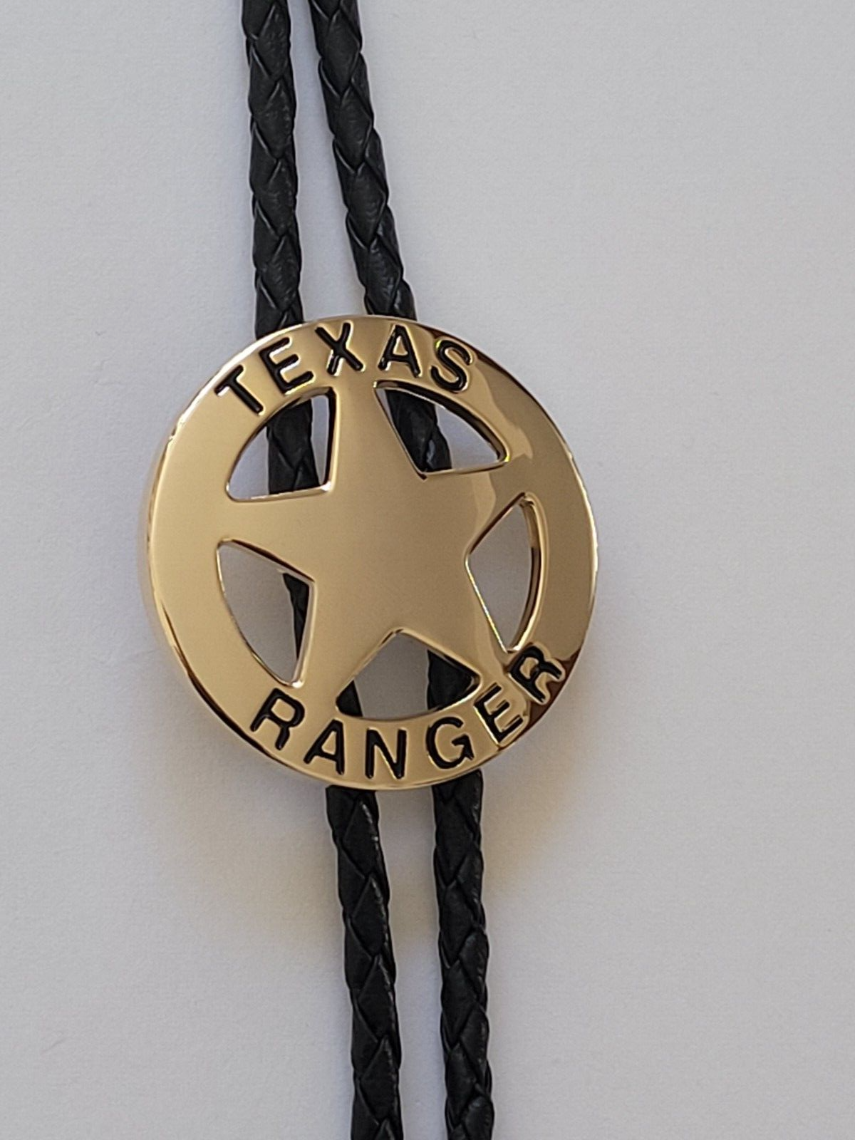 Texas Ranger Gold Finish Badge Bolo Tie Western Wedding Badge Bolo Tie ...