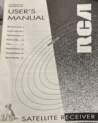 RCA - DRD102RW USER’S MANUAL - Satellite Receiver book | eBay