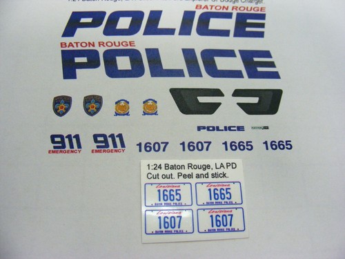Baton Rouge LA PD 1:24 Water Slide Decals Fits Motormax Police SUV or ...