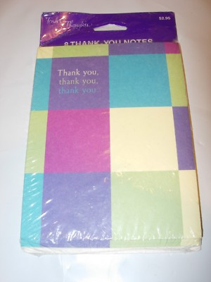 new 8 blue green purple modern thank you notes note cards & ENVELOPES 5 ...