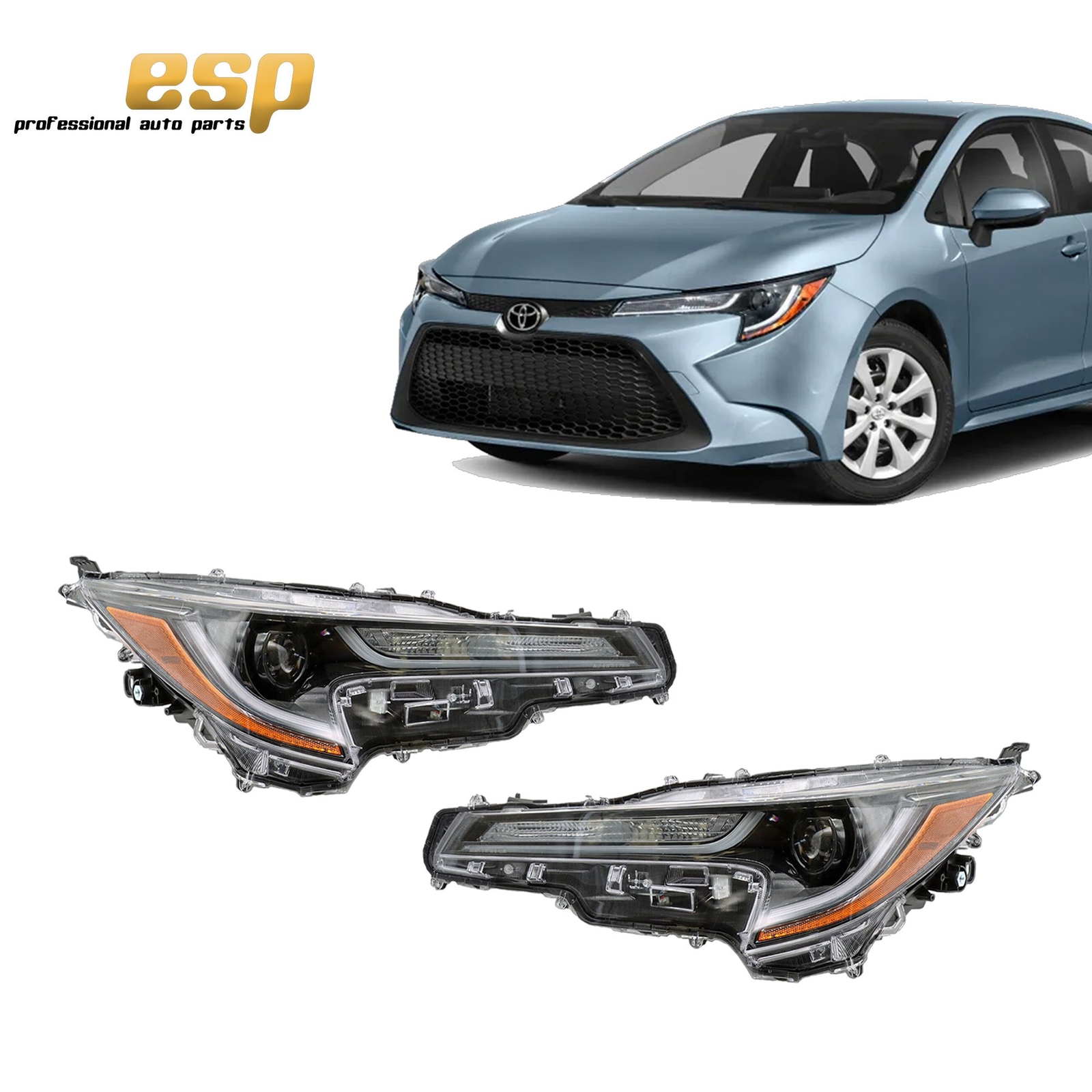 Pair For Toyota Corolla L LE 2020-2021 Headlight Headlamp LED Left ...
