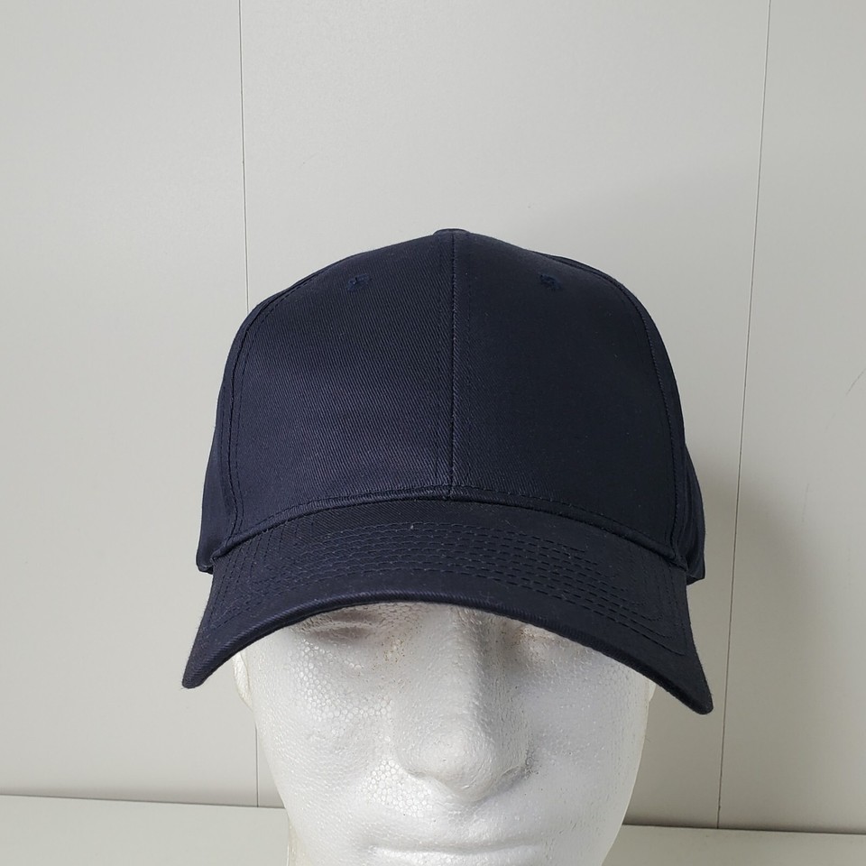 Navy Blue Blank Hat Baseball Cap Adjustable Strap KC Collections Adult ...