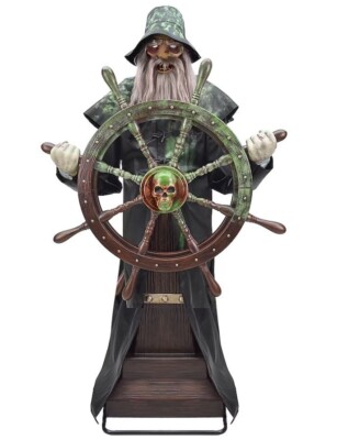6 Ft ANIMATED STEERING GHOST CAPTAIN Halloween Prop HAUNTED HOUSE | eBay