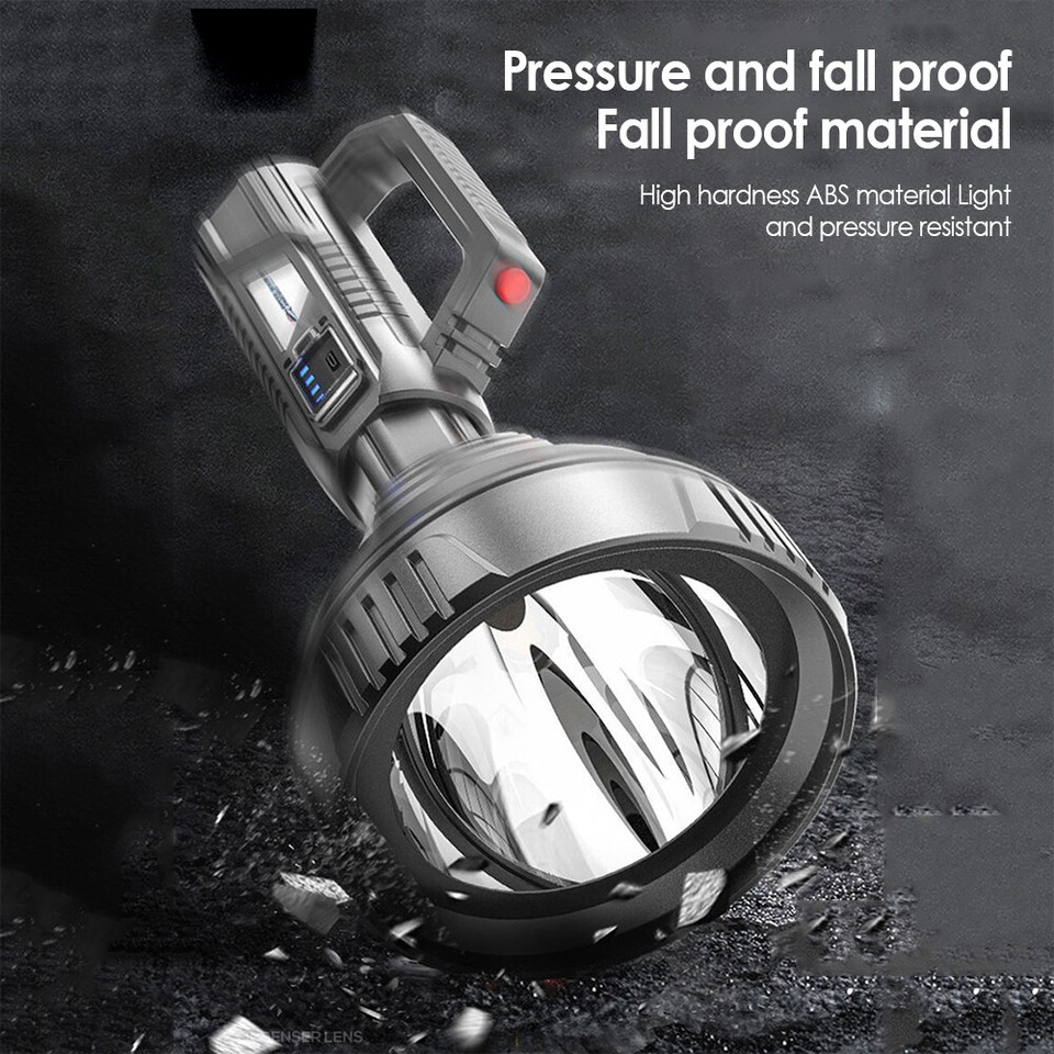 Powerful Super Bright LED Searchlight Handheld Spotlight Flashlight ...