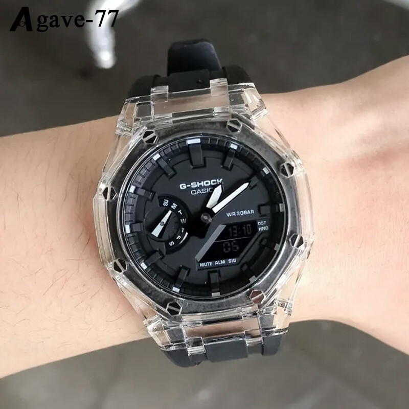 Rubber Plastic Watch Strap+Case For Casio Royal Oak GA-2100 GA-2110 GMA ...