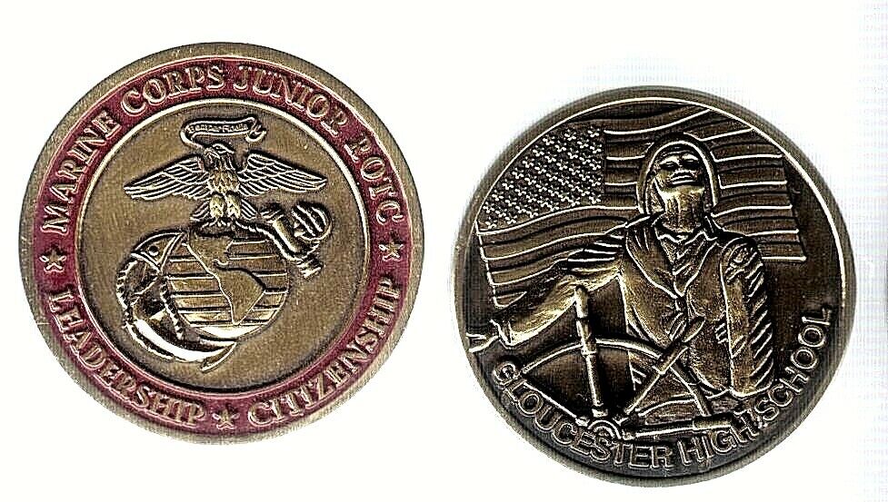 UNIQUE Amsterdam High School Marine Corps JROTC Challenge Coin | eBay