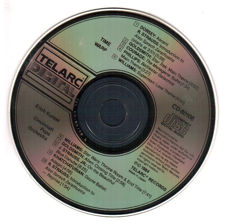 Telarc Time Warp Erich Kunzel Cincinnati Pops First Press Japan CD ...
