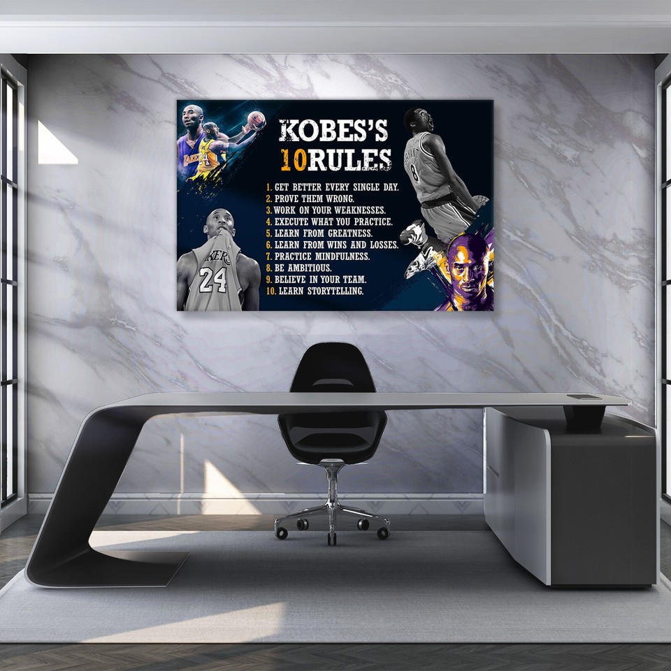 KOBE BRYANT Basketball Legend Rules Art Poster Boyfriend Gift Framed ...