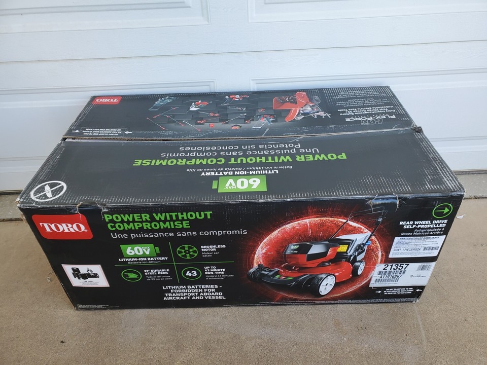 TORO 21357 60V 21″ Brushless Motor Lawn Mower Self-Propelled ~NO ...
