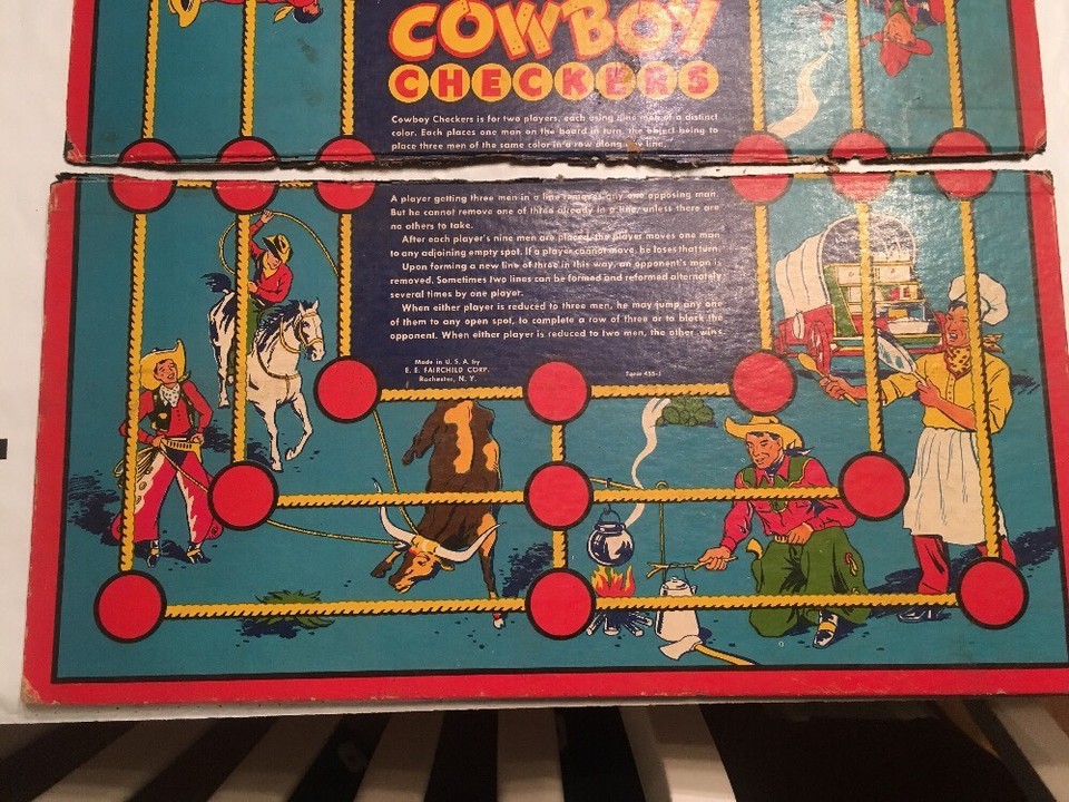 Vintage 1940's 50's Cowboy Checkers ~ E.E. Fairchild ~ Made USA ...