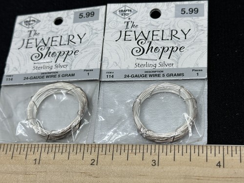 10 Grams 0f Sterling Silver Wire- 24 Gauge- Findings- 2 Packages ...