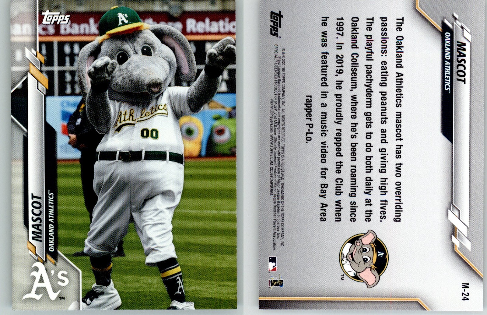 Mascot 2020 Topps Opening Day Mascots #M-24 Oakland Athletics | eBay