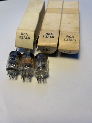 LOT OF 3 RCA 12AL5 VINTAGE ELECTRON TUBE MILITARY AUDIO RADIO TV 12AL5 ...