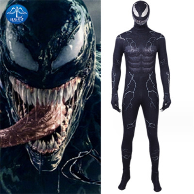 Movie Marvel Venom Cosplay Jumpsuits Bodysuit Halloween Party Full Suit ...