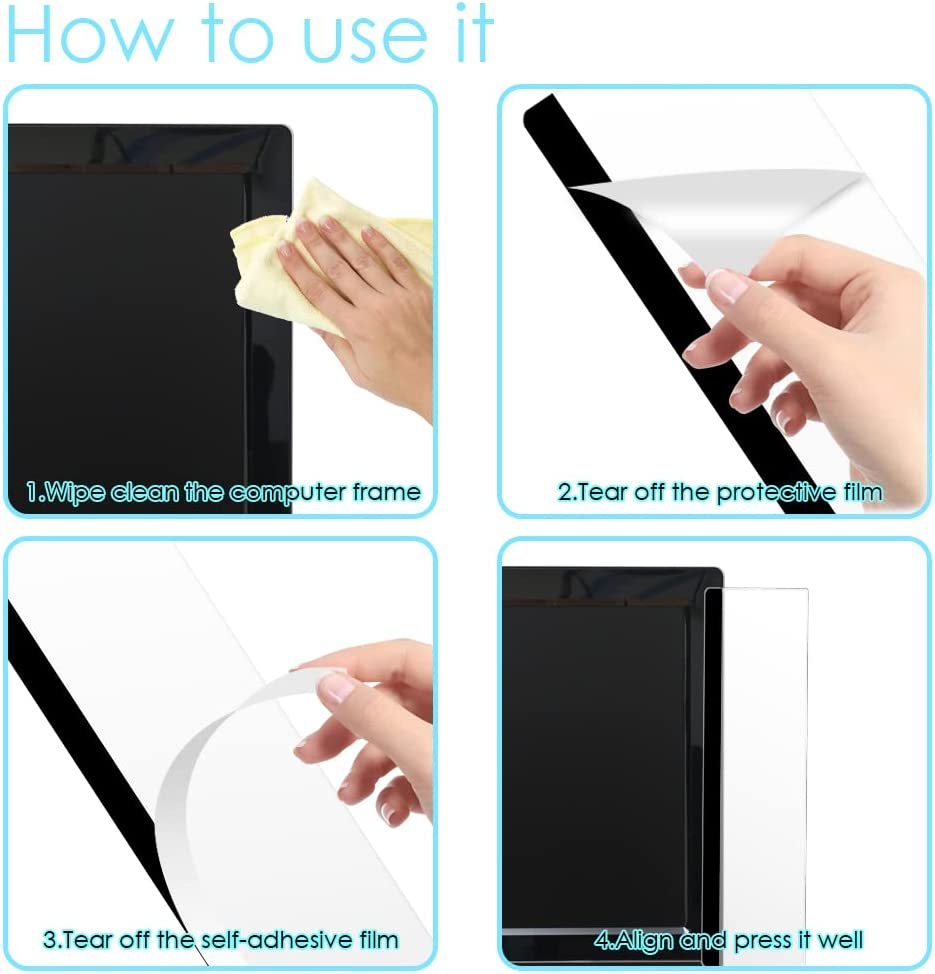 4 Pieces Computer Monitor Memo Board, Transparent Screen Side Panel ...