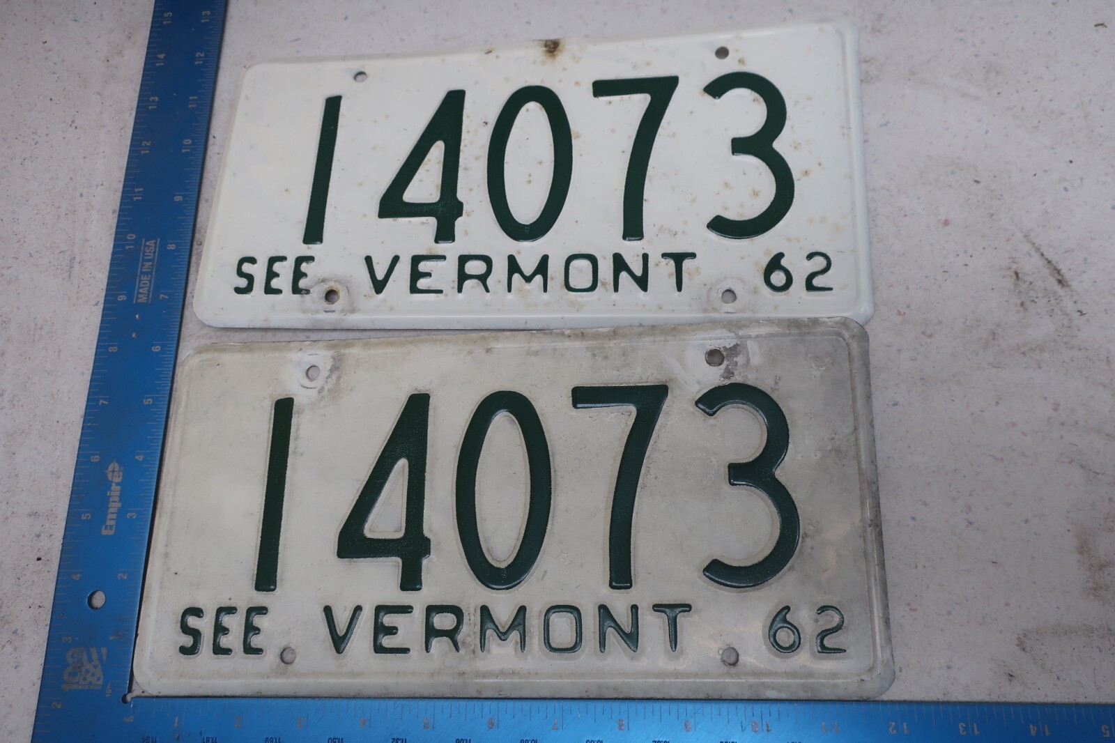Vermont License Plate Tag VT Pair Set 1962 62 14073 | eBay