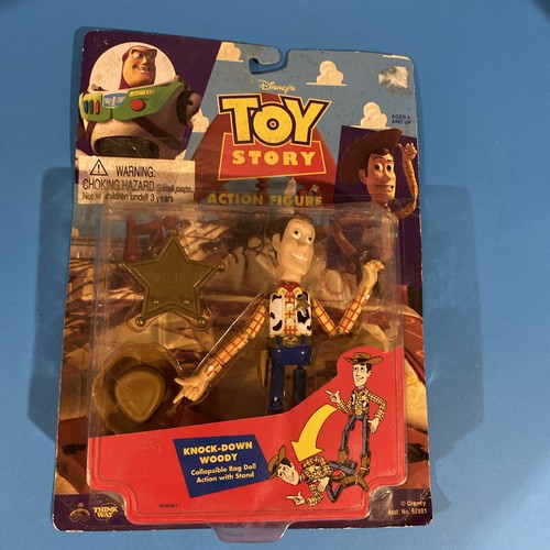 Toy Story Knock-Down Woody Action Figure ThinkWay Disney 1995 MOC 62881 ...