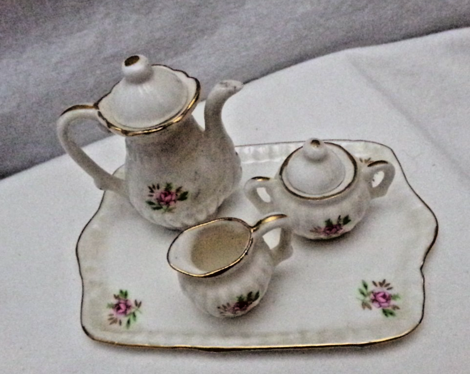 Vintage Miniature / Doll Tea Sets 2 Different Sets 9 Pieces Each | eBay