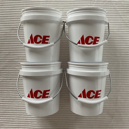 2025 Ace Hardware 3.75" Mini White Ornament Buckets 0.5 Quart SET OF 4 ...