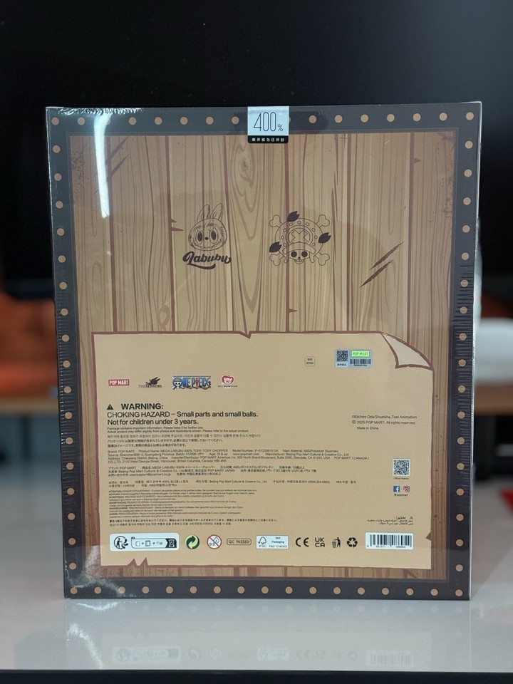 POPMART x ONE PIECE MEGA LABUBU 400% Tony Tony Chopper Limited Edition ...