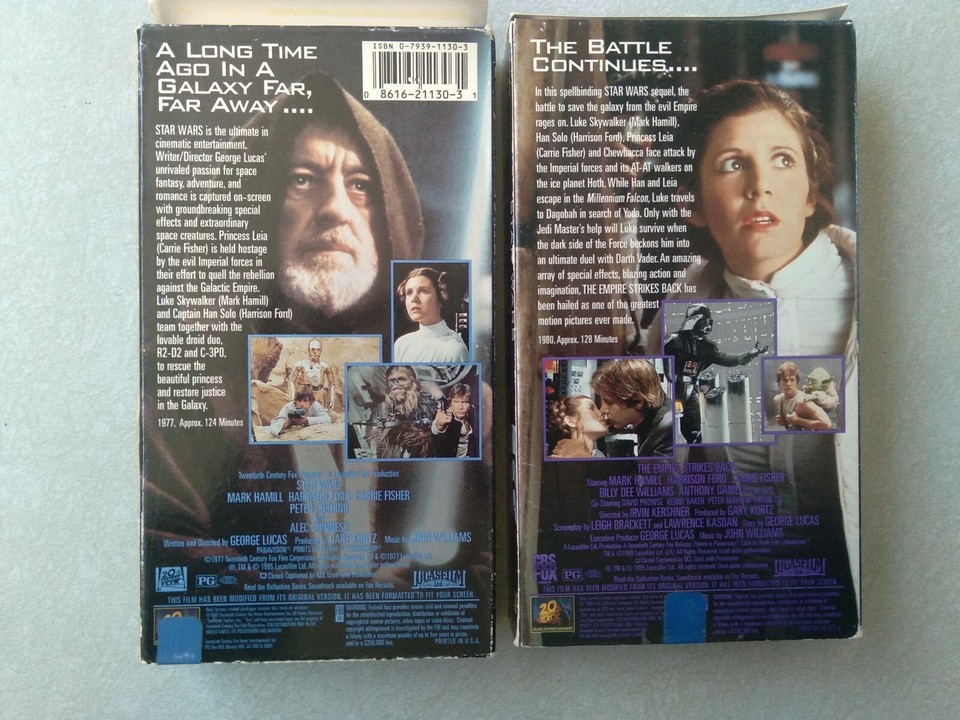 Star Wars A New Hope (VHS 1995) 1977 Episode IV 4 Sci Fi & empire ...