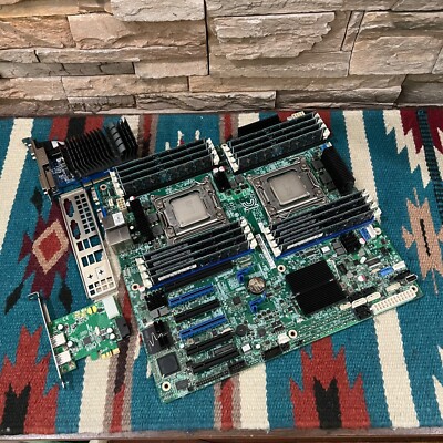 Intel S2600CP Dual CPU Server Motherboard Combo • 2x Xeon E5-2670 8c ...